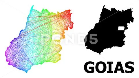 Network Map of Goias State with Rainbow Colored Gradient Illustration ...