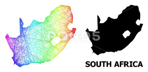 Network Map of South African Republic with Spectrum Gradient: Royalty ...