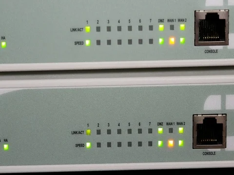 Network router with lights showing activ... | Stock Video | Pond5