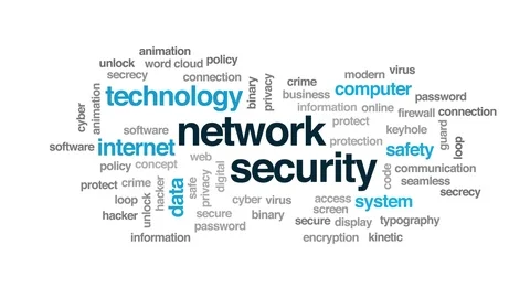Network security animated word cloud. Ki... | Stock Video | Pond5