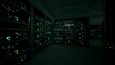 network server room with servers running... | Stock Video | Pond5