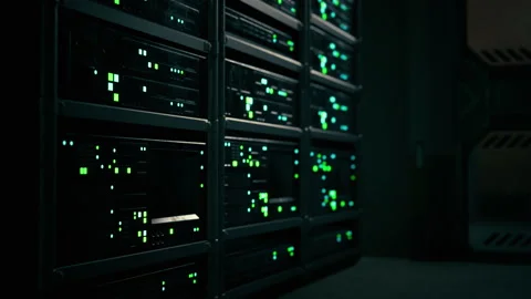 network server room with servers running... | Stock Video | Pond5