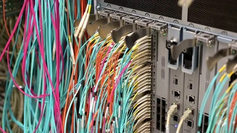 Network switch LED for connection with a... | Stock Video | Pond5