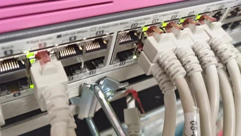 Network switch LED for connection with R... | Stock Video | Pond5