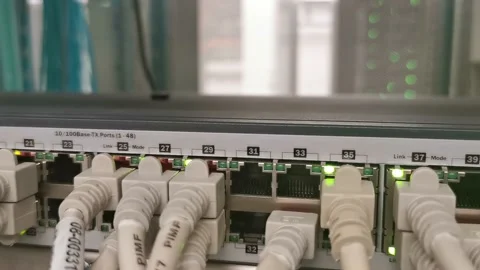 Network switch LED for connection with R... | Stock Video | Pond5