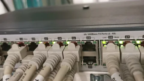 Network switch LED for connection with R... | Stock Video | Pond5
