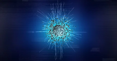 Network world 4K traffic explosion blue | Stock Video | Pond5