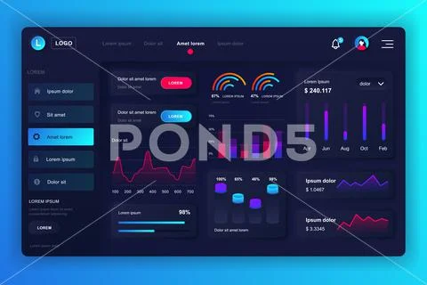 Neumorphic dashboard UI kit. Admin panel: Graphic #133204021