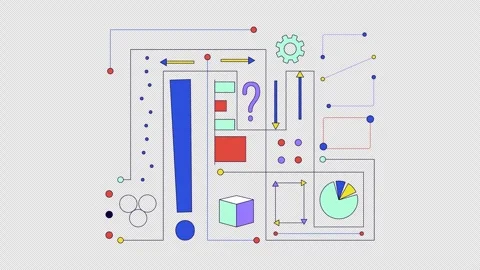 Neural network data line 2D object anima... | Stock Video | Pond5