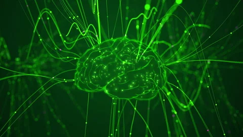 Neural network of the human brain - gree... | Stock Video | Pond5