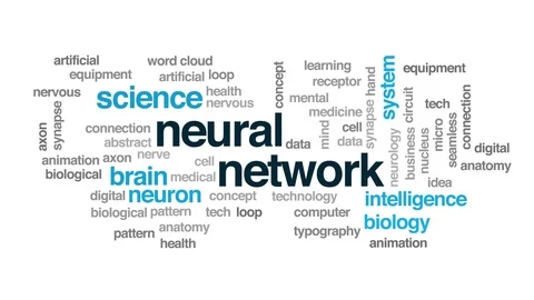 Neural network word cloud. Kinetic typog... | Stock Video | Pond5
