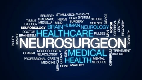 Neurosurgeon animated word cloud, text d... | Stock Video | Pond5
