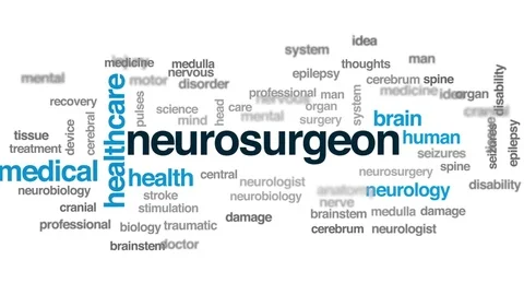 Neurosurgeon animated word cloud, text d... | Stock Video | Pond5
