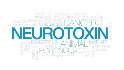 Neurotoxin animated word cloud. Kinetic ... | Stock Video | Pond5