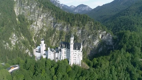 Neuschwanstein Castle Panorama Aerial 4k | Stock Video | Pond5