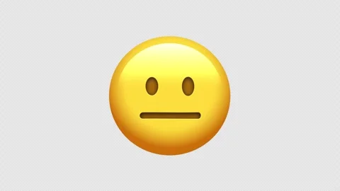 Neutral Face Animated Emoji on a Transpa... | Stock Video | Pond5