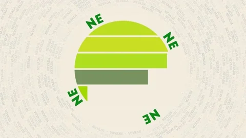 Nevada logo intro. Badge with the circul... | Stock Video | Pond5