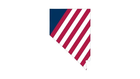 Nevada outline map animation with flag c... | Stock Video | Pond5