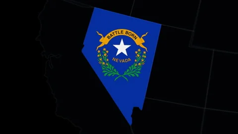 Nevada state flag blue United States map... | Stock Video | Pond5