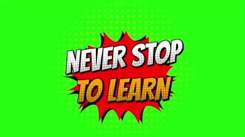 Never stop to learn text with comic styl... | Stock Video | Pond5