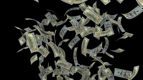 new 100 dollar notes falling and flying ... | Stock Video | Pond5