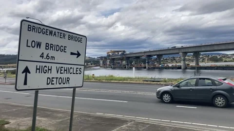 new Bridgewater bridge and road traffic ... | Stock Video | Pond5