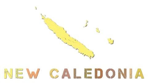 New Caledonia map with paper regions. An... | Stock Video | Pond5