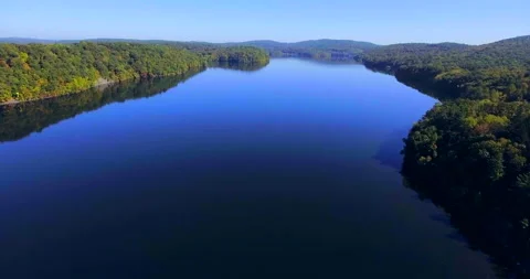 New Croton Reservoir Fall Foliage push w... | Stock Video | Pond5
