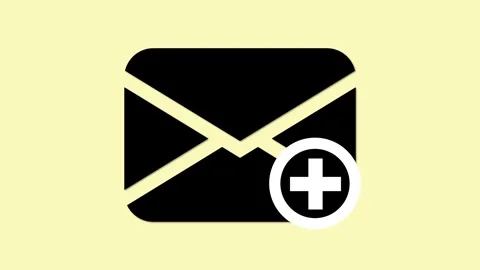 New email icon with plus sign | Stock Video | Pond5