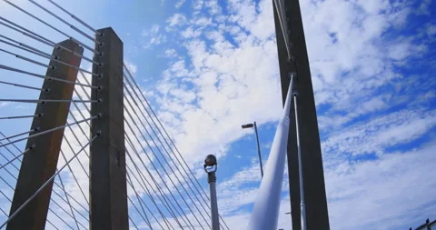 The New Goethals Bridge. Low angle pan o... | Stock Video | Pond5