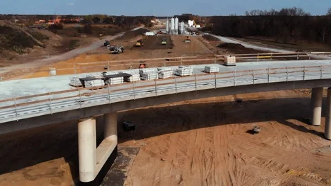 New Highway Bridge Construction Zone Pro... | Stock Video | Pond5