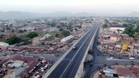 New highway in Jalingo town Nigeria - ae... | Stock Video | Pond5