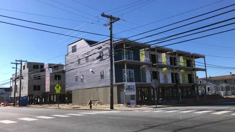 New Home Construction. New Houses being ... | Stock Video | Pond5