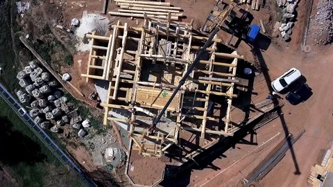 A new home under construction. Clip. Top... | Stock Video | Pond5