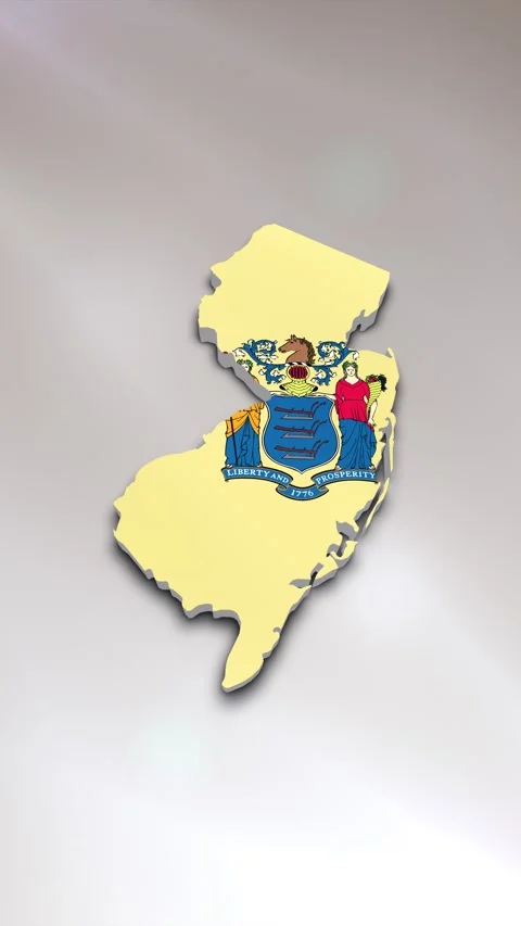 New Jersey State Flag on Map | Stock Video | Pond5