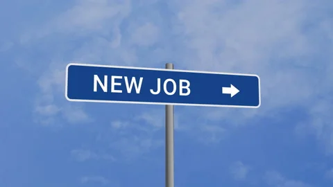 New Job Road Sign on Clear Blue Sky with... | Stock Video | Pond5