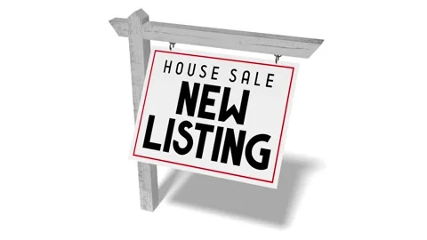 New listing, house for sale board - 3D 4... | Stock Video | Pond5