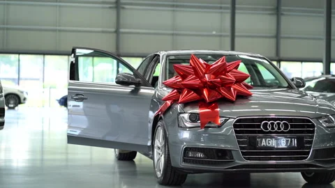 New luxury modern Audi gift car with red... | Stock Video | Pond5