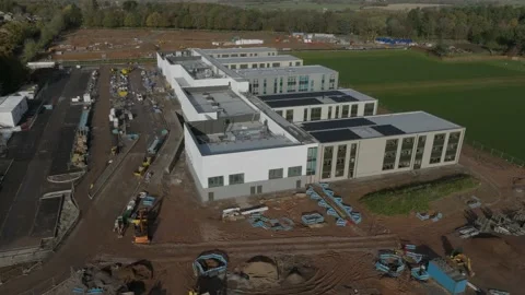 New Modern School Work Site Large Buildi... | Stock Video | Pond5