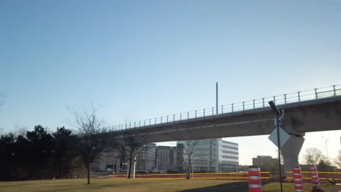 New REM Train Bridge in Pointe-Claire, M... | Stock Video | Pond5