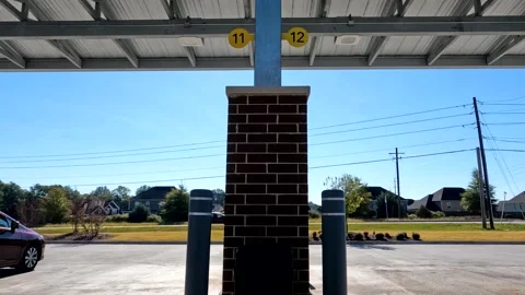 New Sprint gas station building pan car ... | Stock Video | Pond5