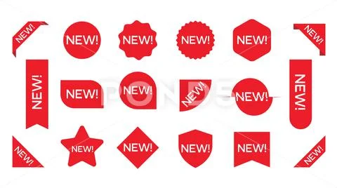 New sticker set. Corner banner, new tag labels and present buttons ...