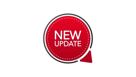 New update red label on white background... | Stock Video | Pond5