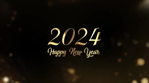 New year 2024 with golden particles, hap... | Stock Video | Pond5
