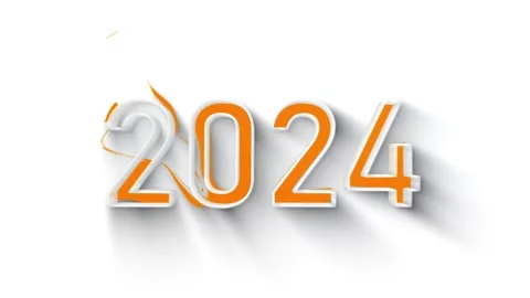 New year 2024 on a white background, con... | Stock Video | Pond5