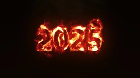 New Year 2025 Burning. 2025 is on Fire. ... | Stock Video | Pond5