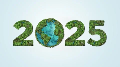 New Year 2025 green recycling and save o... | Stock Video | Pond5