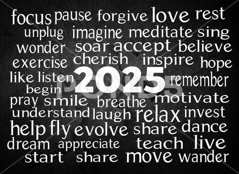 New Year 2025 Word Cloud: Royalty Free #284581282