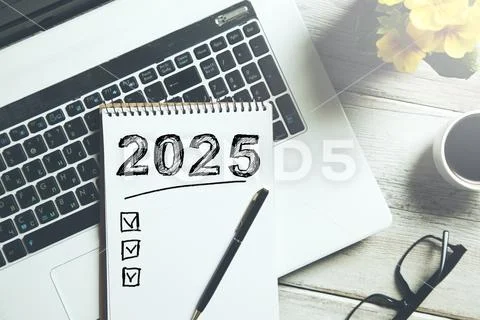 New year resolutions 2025 on desk. 2025 goals list ~ Premium Photo ...