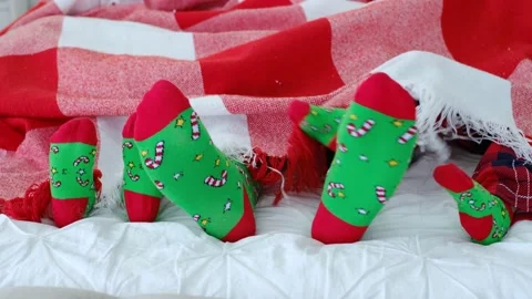 New Year's design of green socks for the... | Stock Video | Pond5